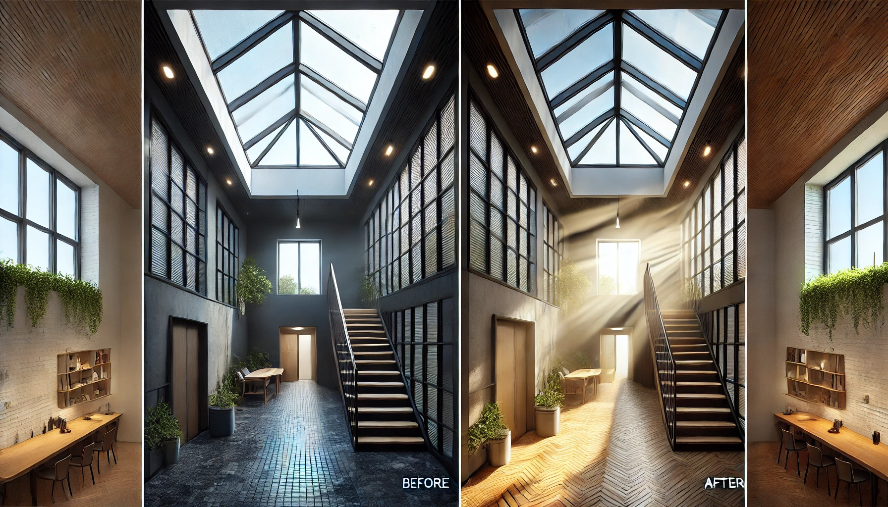 Cambio Radical: Antes y Después de Instalar Lucernarios - Lucernarios